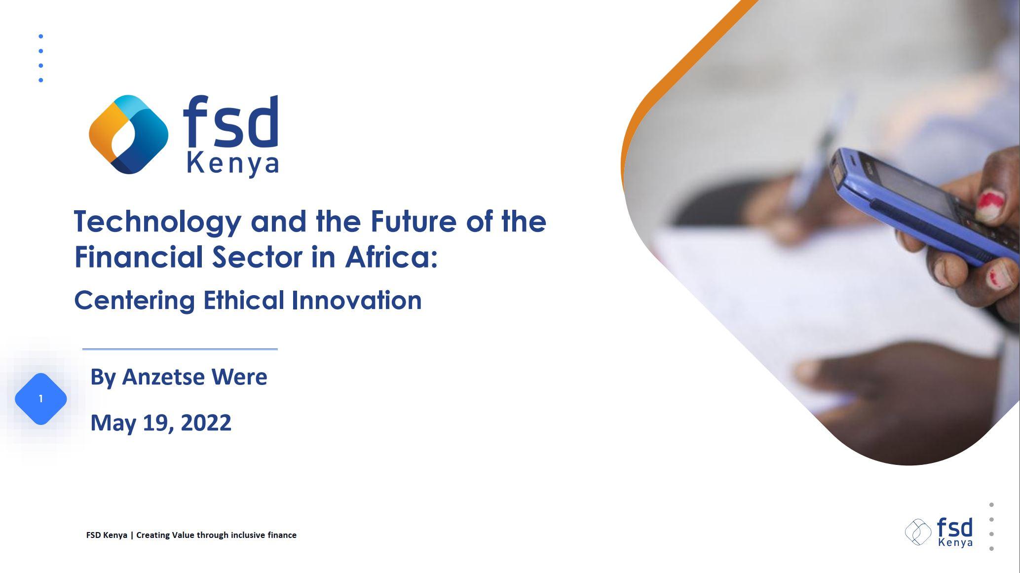 Technology and the Future of the Financial Sector in Africa: Centering ...